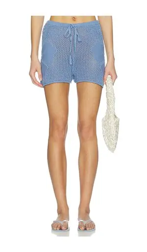 L*Space Island Time Crochet Shorts - Chambray