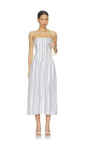 Heartloom Ronan Strapless Corset Midi Dress - Eggshell