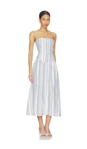 Heartloom Ronan Strapless Corset Midi Dress - Eggshell
