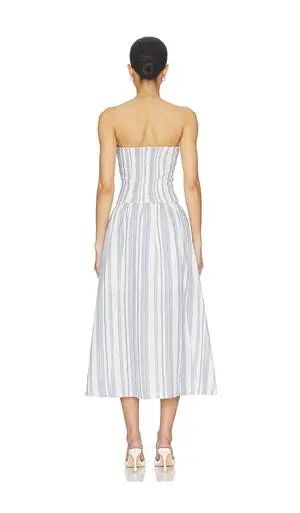 Heartloom Ronan Strapless Corset Midi Dress - Eggshell