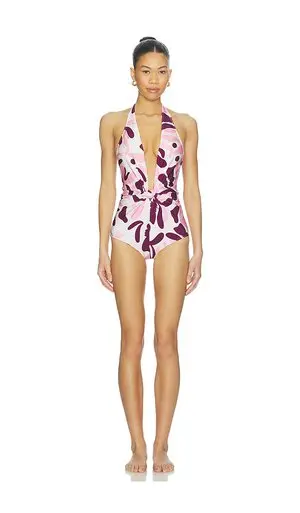 ADRIANA DEGREAS Bold Floral Halterneck Swimsuit - Unique