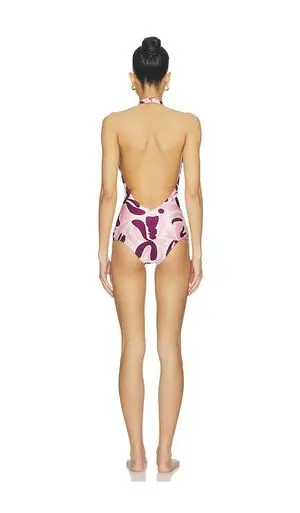 ADRIANA DEGREAS Floral Halterneck Swimsuit - Unique