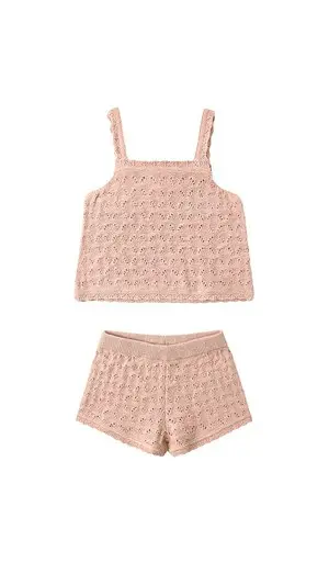 QUINCY MAE Pointelle Knit Tank & Short Set