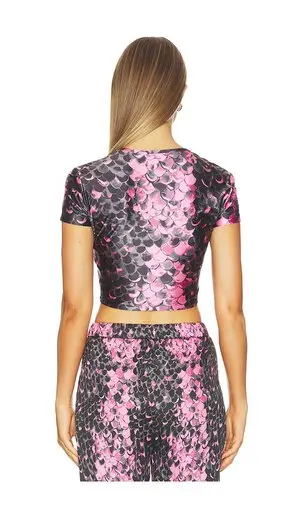Versace Reptile Scale Cropped Top