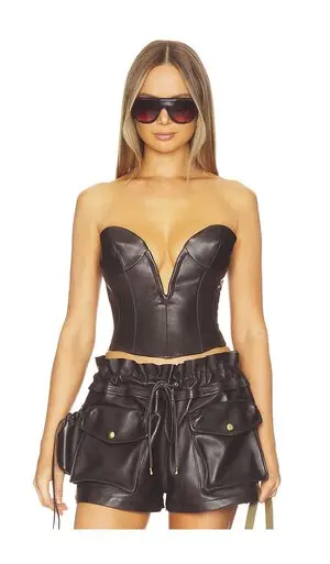 LAQUAN SMITH Sweetheart Neckline Bustier - Chocolate