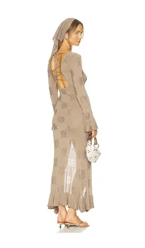 ASTA RESORT Rafaella Split Dress In Metallic Bronze - Cedar