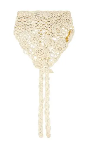 anal plug shop Ganni Crochet Headscarf - Egret
