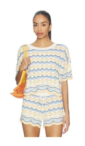 L*Space Sunchaser Top In Blue,lemon - Daydreamer