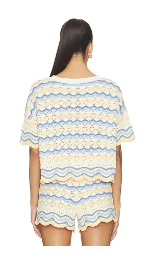 L*Space Sunchaser Top In Blue,lemon - Daydreamer