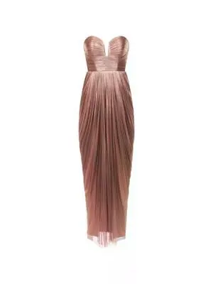 ARAFTU Pleated Metallic-finish Dress