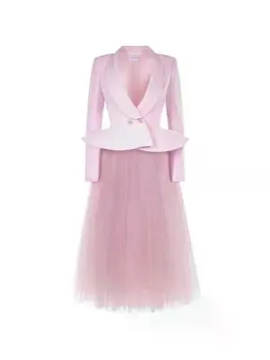 ARAFTU Peplum Tulle-skirt Dress - Pink