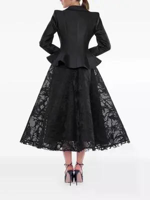 ARAFTU Peplum Lace-patterned Gown - Black