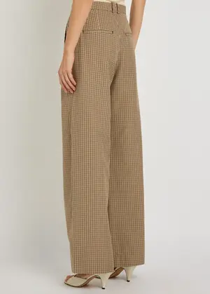 Vince Camille Checked Wide-leg Trousers