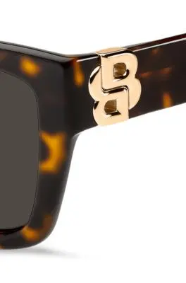 BOSS Havana Acetate Sunglasses With Double B Monogram