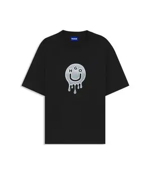 Hugo Logo-artwork T-shirt In Cotton Jersey