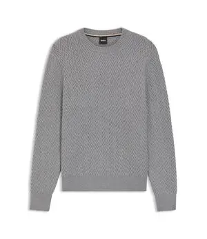 BOSS Herringbone Virgin Wool Sweater