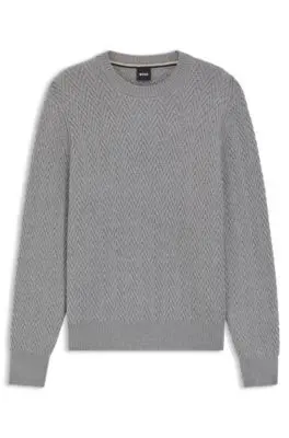BOSS Herringbone Virgin Wool Sweater