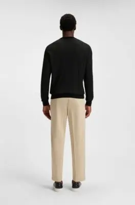 BOSS Herringbone Patterned Sweater - Black