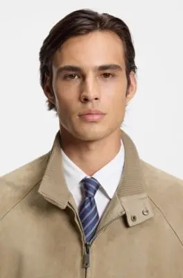 Hugo Suede Regular-fit Jacket - Beige