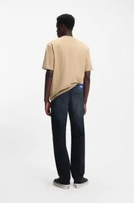 Hugo Regular-fit Jeans In Stonewashed Denim - Dark Blue