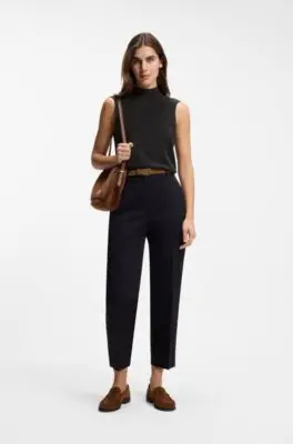 BOSS Regular-fit Tie Neck Blouse