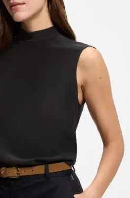 BOSS Regular-fit Tie Neck Blouse