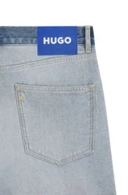 Hugo Regular-fit Jeans In Inside-out Denim - Light Blue