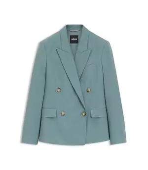 BOSS Regular-fit Blazer In Virgin Wool - Blue