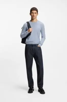 Hugo Regular-fit Knitted Sweater With Crew Neckline - Purple