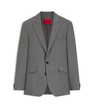 Hugo Extra-slim-fit Jacket In Virgin-wool Dobby