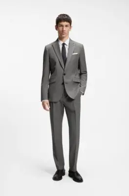 Hugo Extra-slim-fit Jacket In Virgin-wool Dobby
