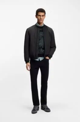 BOSS Water-repellent Bomber Jacket - Black