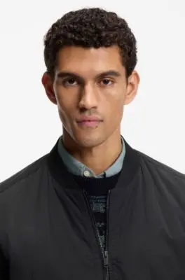 BOSS Water-repellent Bomber Jacket - Black