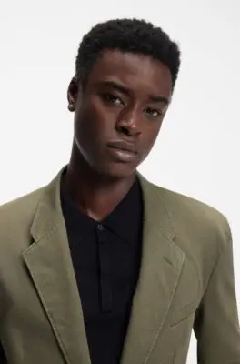 Hugo Modern-fit Jacket In Cotton-blend Twill