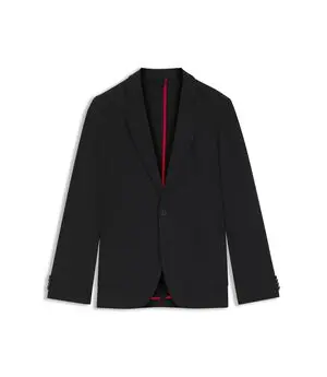 Hugo Melange Slim-fit Jacket In A Cotton Blend - Black