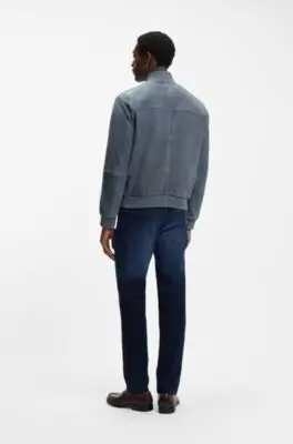 BOSS Regular-fit Suede Jacket - Light Blue