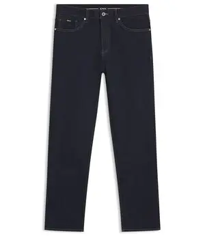 BOSS Straight-fit Jeans In Stretch Denim - Dark Blue