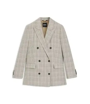 BOSS Checked Regular-fit Blazer - Patterned