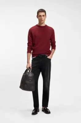 BOSS Maine Regular-fit Jeans In Soft-touch Denim - Black