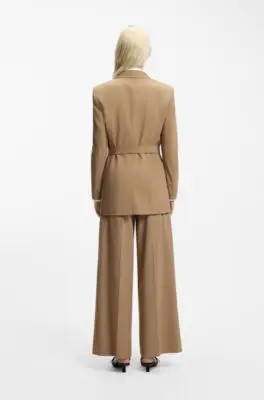 Hugo Regular-fit Blazer In Stretch Melange Fabric - Patterned