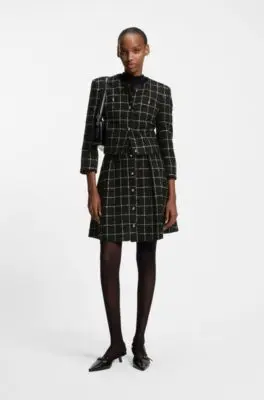 Hugo Regular-fit Checked Bouclé Blazer