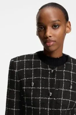 Hugo Regular-fit Checked Bouclé Blazer