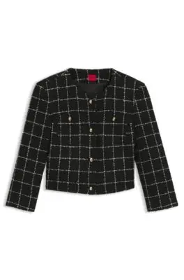 Hugo Regular-fit Checked Bouclé Blazer