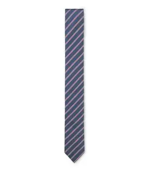 Hugo Diagonal-stripe Necktie - Light Blue