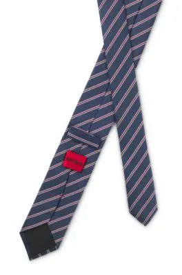 Hugo Diagonal-stripe Necktie - Light Blue