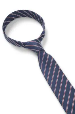 Hugo Diagonal-stripe Necktie - Light Blue