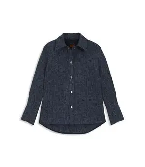 BOSS Relaxed-fit Overshirt In Tweed