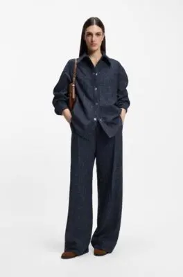 BOSS Relaxed-fit Overshirt In Tweed