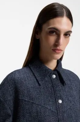 BOSS Relaxed-fit Overshirt In Tweed
