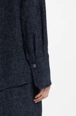 BOSS Relaxed-fit Overshirt In Tweed